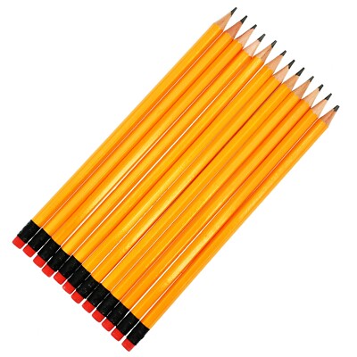 12x 2B Pencils Strong Black With Eraser Top Drawing Writing Colorful ...