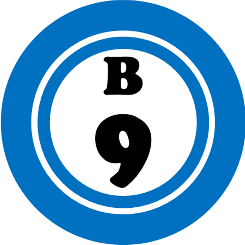 B 9 B9 Bingo Ball - 3 Pack Circle Stickers 3" x 3" - Hobby Number Board ...