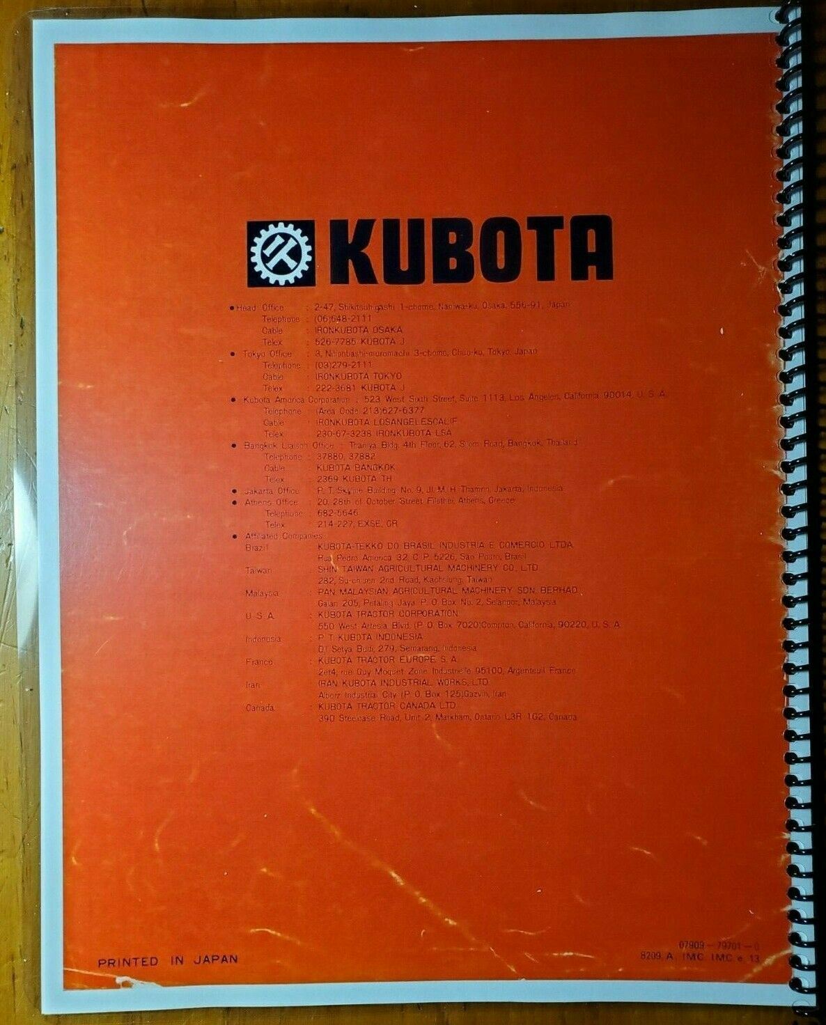 Kubota RCB60-I Rotary Mower for B8200 Tractor Service Manual 07909-79701-0 9/82 | eBay