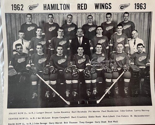 1962-63 Hamilton Red Wings Team Photo Paul Henderson Auto Memorial Cup ...