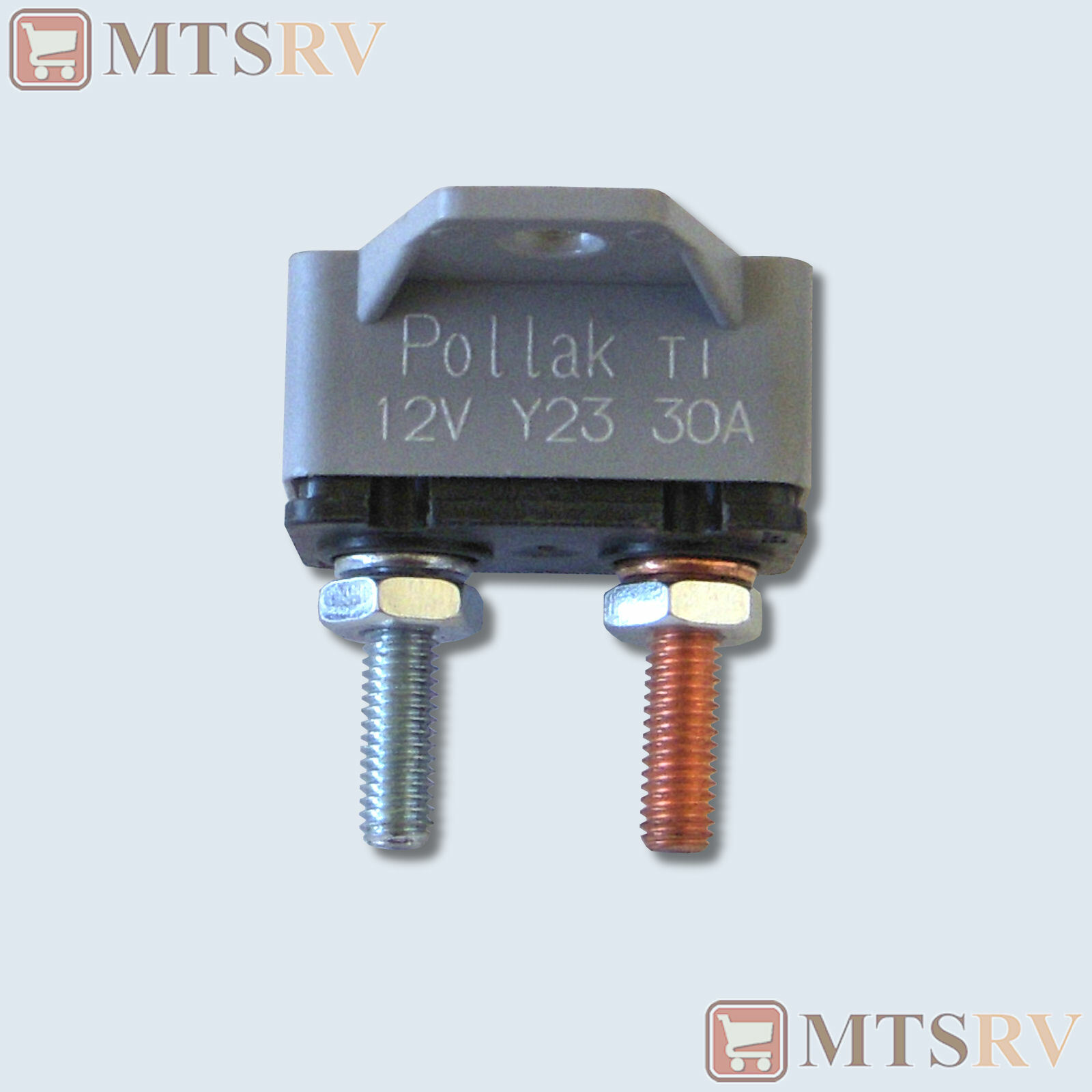Pollak 12V 30A Single Pole Thermal Auto-Reset Circuit Breaker 54-240PLP ...