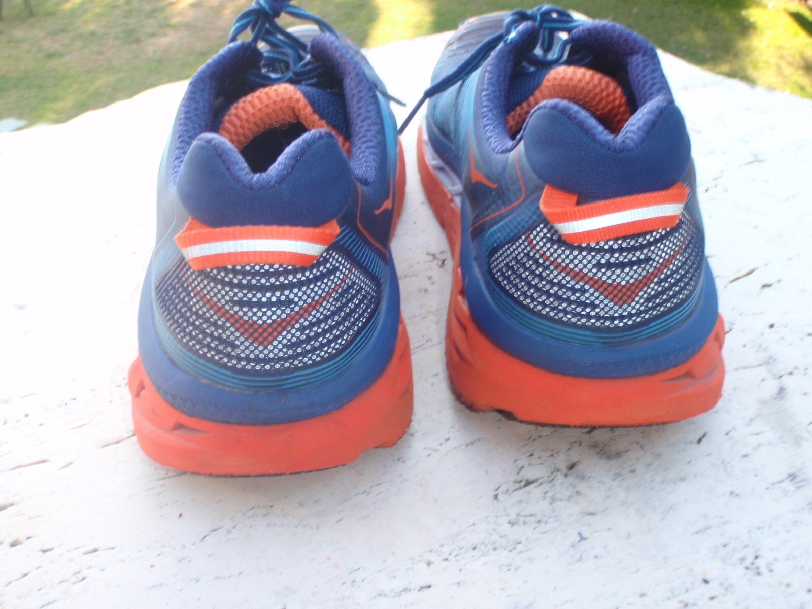 HOKA ONE ONE ARAHI BLUE ORANGE WHITE MEN 11.5 EU 46 COPPER FIT BALANCE ...