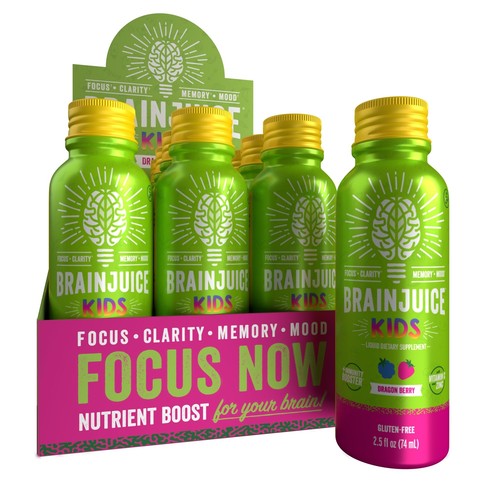 BrainJuice Kids Brain & Immune Support Shot Gluten Free Supplement ...