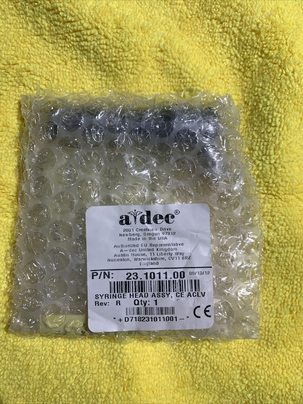 ADEC dental air water syringe P/N#23.1011.00 W/ 2 Syringe tip P/N 23. ...