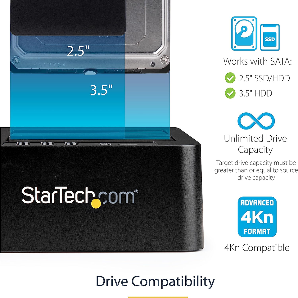 Standalone Hard Drive Duplicator, External Dual Bay HDD/SSD Cloner ...