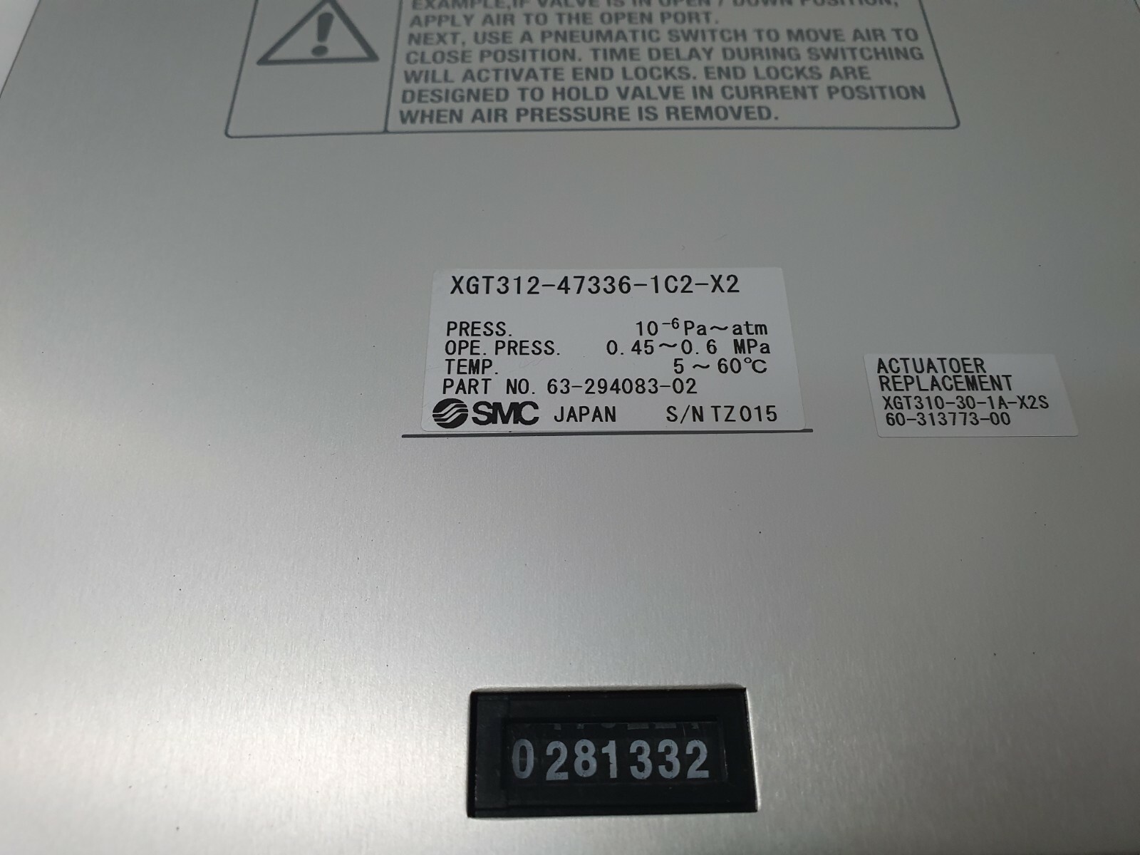 SMC XGT312-47336-1C2-X2 63-294083-02 Gate Valve - AS IS for sale online ...