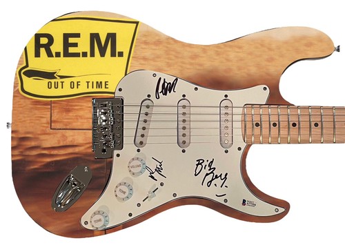 REM Signed x3 Custom Out of Time Electric Guitar Mills Buck Berry BSA ...