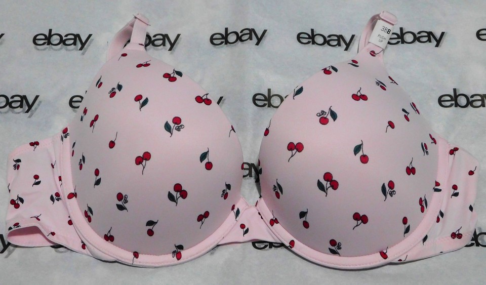 NEW Victoria's Secret Pink Everywhere Push-Up Bra Cherry 38B & Boyshort Set L VS | eBay