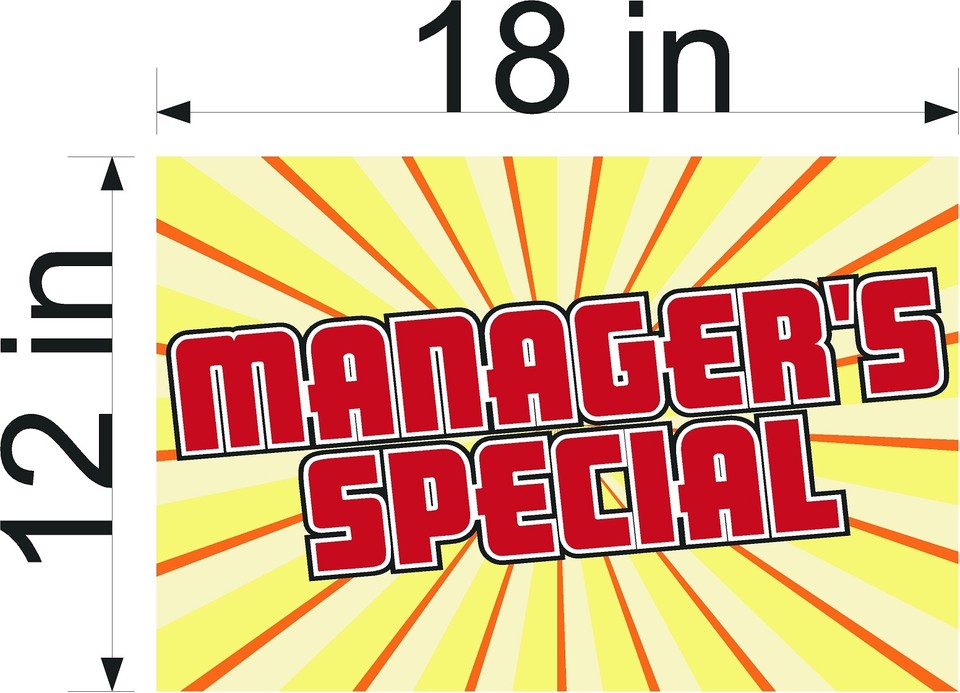 MANAGER'S SPECIAL VINYL DECAL | eBay