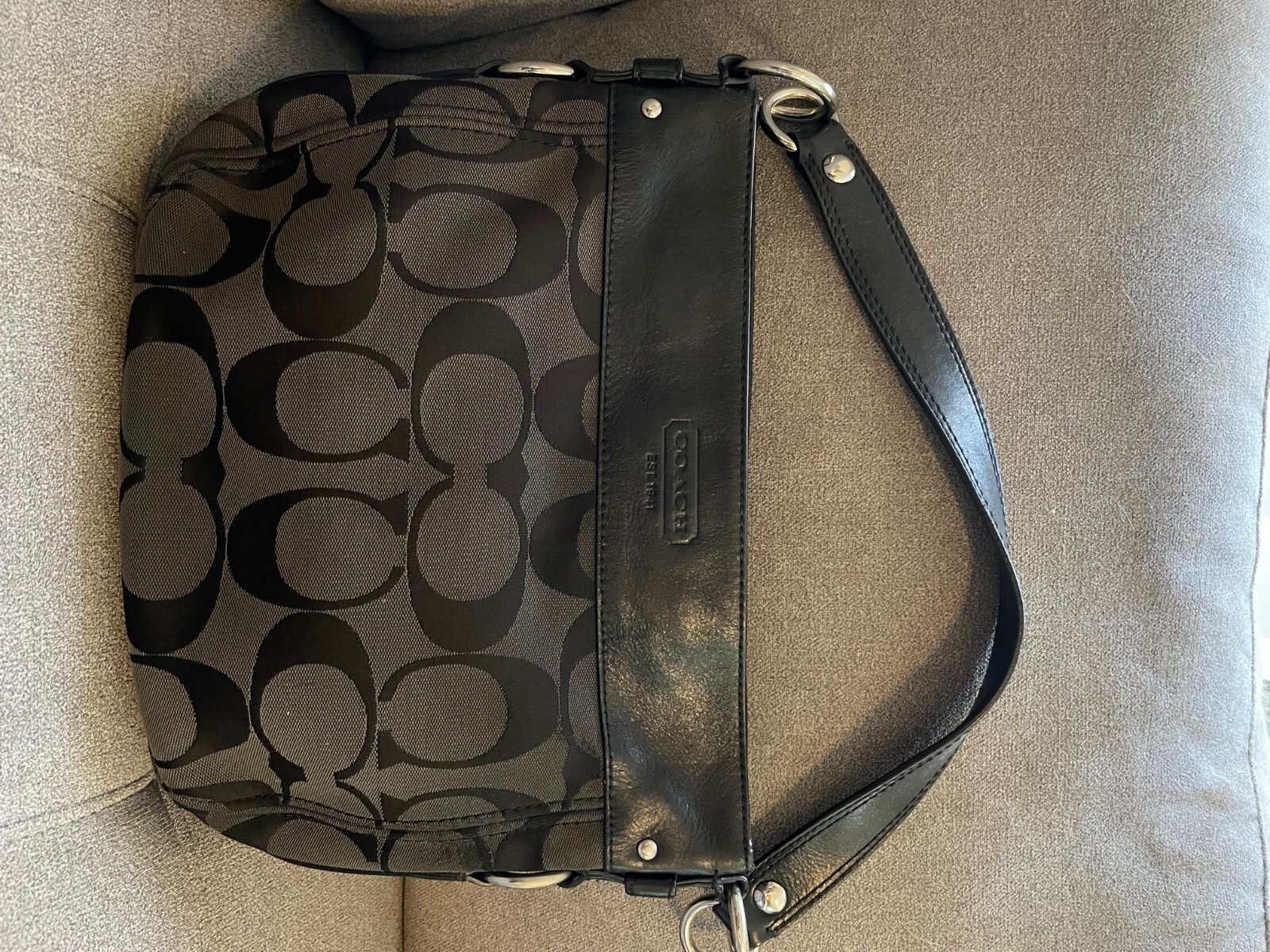 Coach Shoulder Bag black signature pattern - Gem