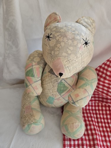 Antique Patchwork Quilt Teddy Bear Primitive Appalachian FOLK ART ...