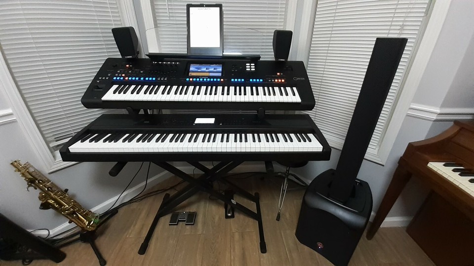 Music Stand Extensions for Yamaha Genos 2 for angled position above 2nd ...