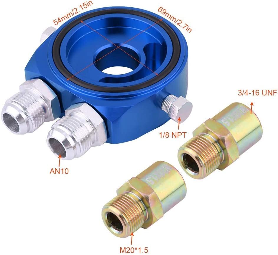 M20 X 1.5 Oil Filter Temp Pressure Cooler Gauge Sandwich Plate Adapter ...