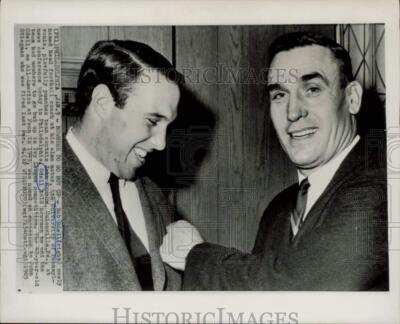 1965 Press Photo PA Football Coach Bob Odell, Captain John Hannum at ...
