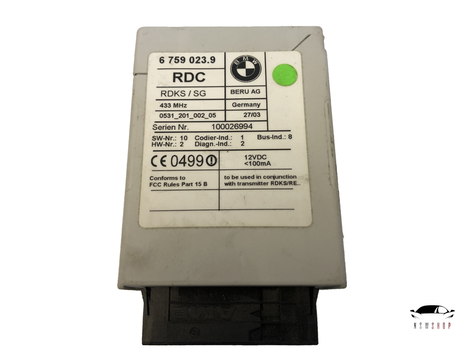 Control Unit Tyre Pressure Rdc Module Control BMW E39 Facelift 6751371 ...