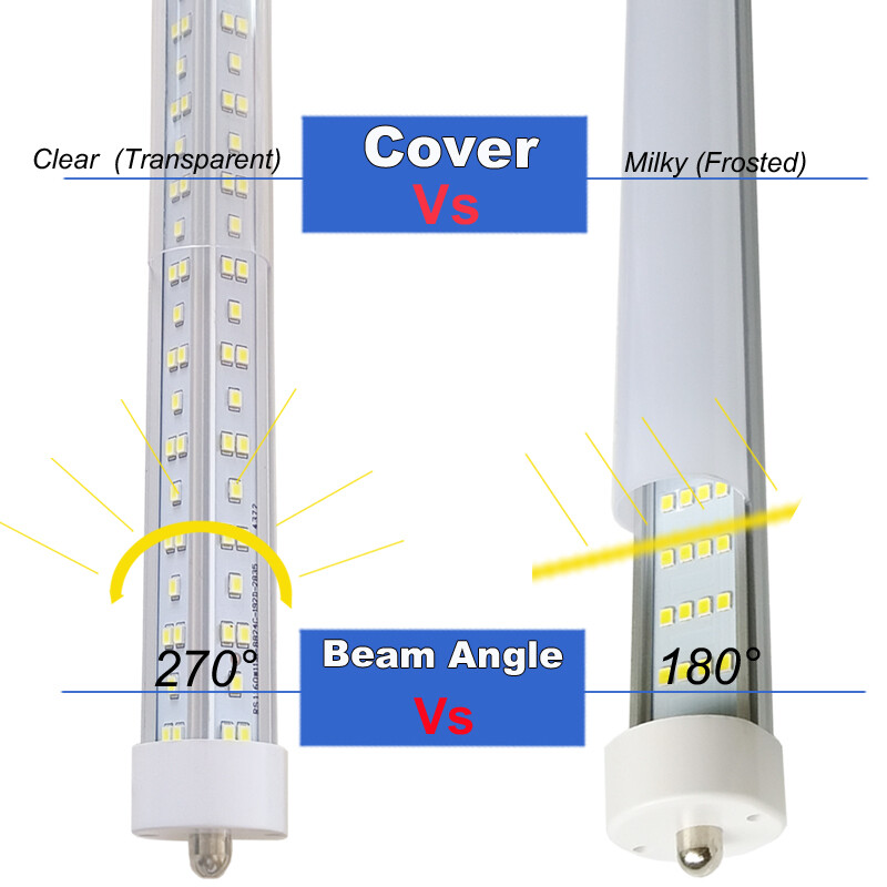 8Ft LED Ballast Bypass Bulbs FA8 Single Pin Led Shop Lights 8 Foot T8 ...