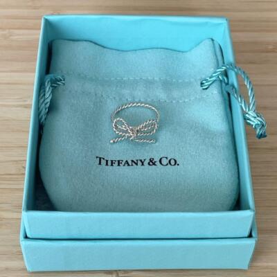Authentic TIFFANY&Co. Twist Ribbon Bow Ring US size 5 Silver 925 | eBay