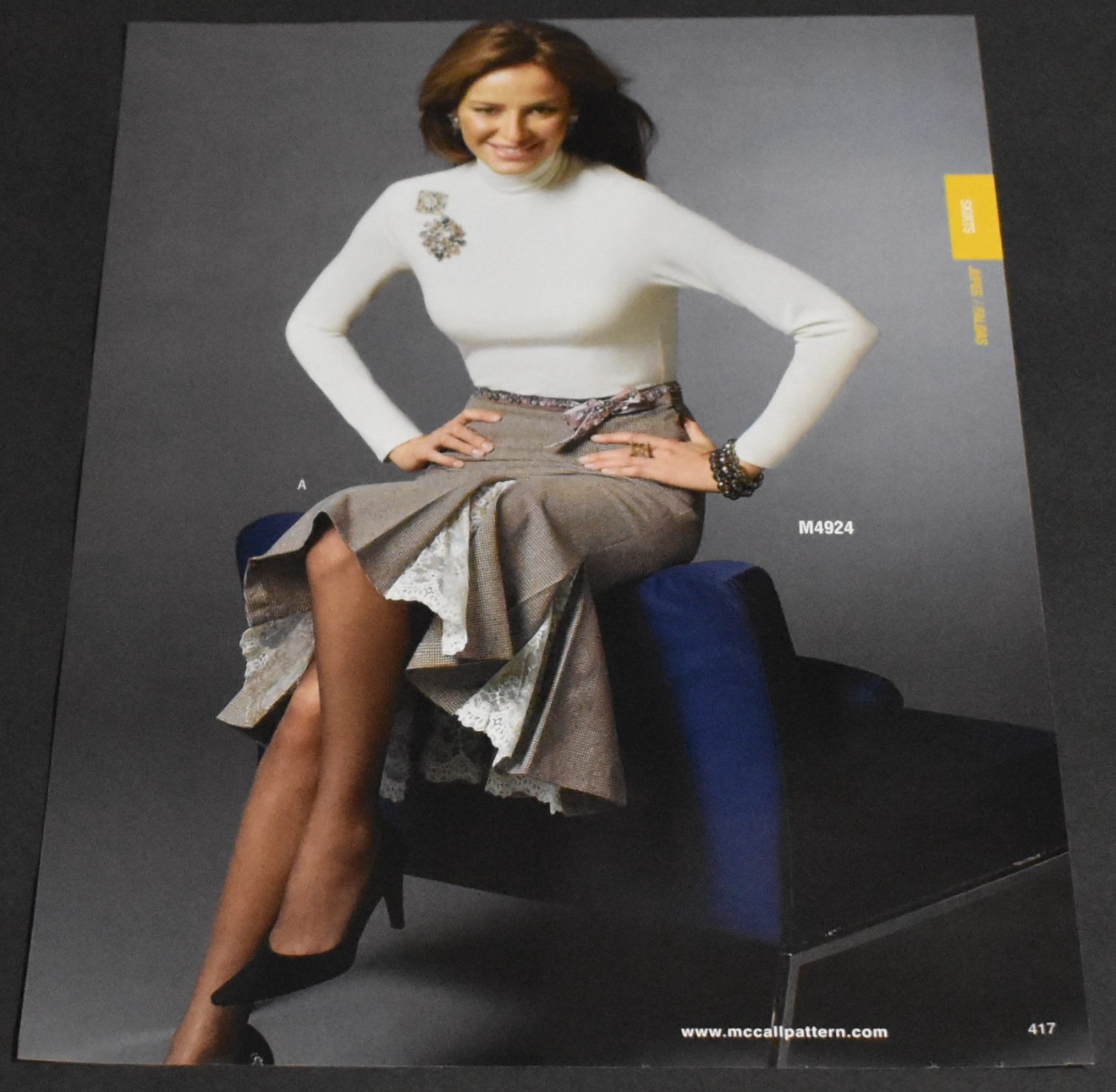 2005 Print Ad Sexy Fashion Long Legs Lady Heels Brunette Skirt ...