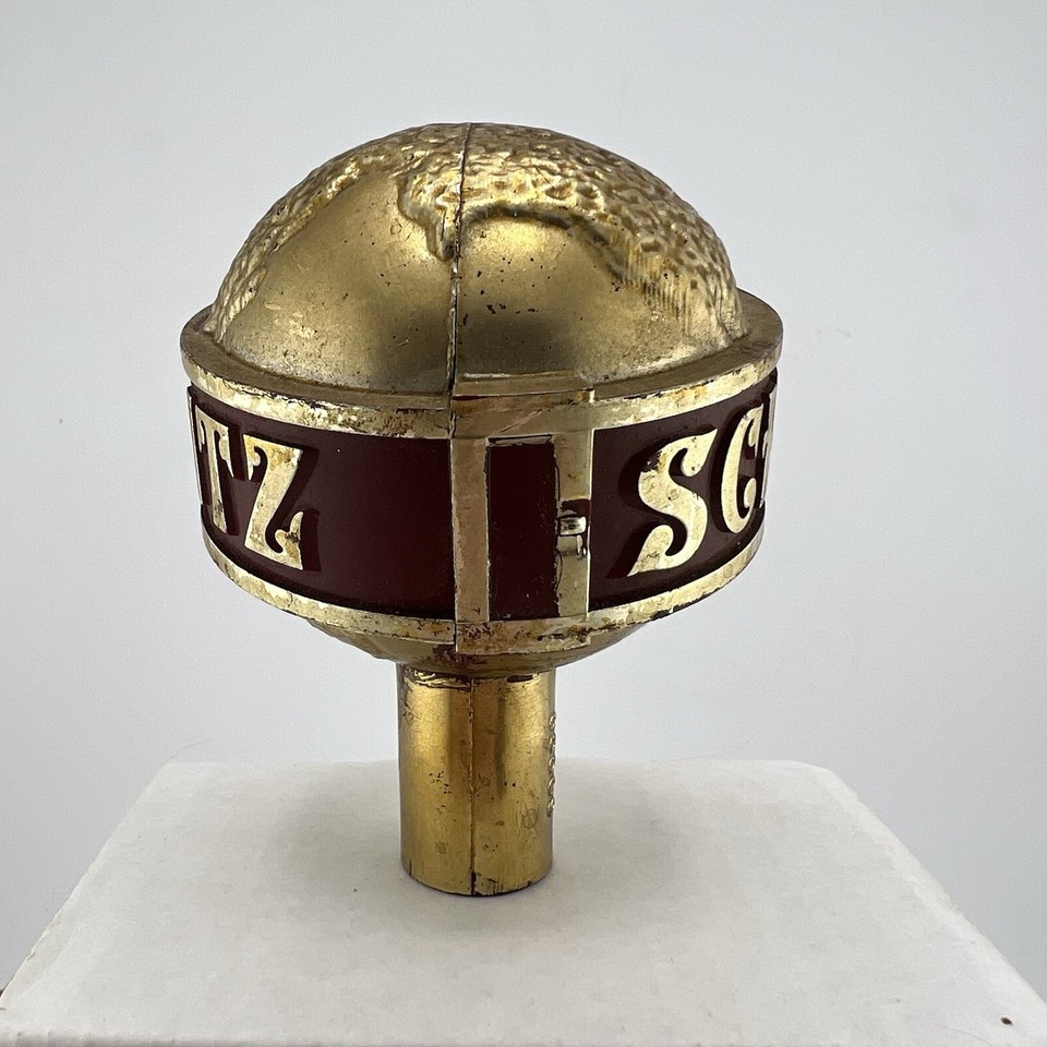 Vintage SCHLITZ World Globe Beer Tap Handle Knob Plastic Gold Tone 3.5 ...