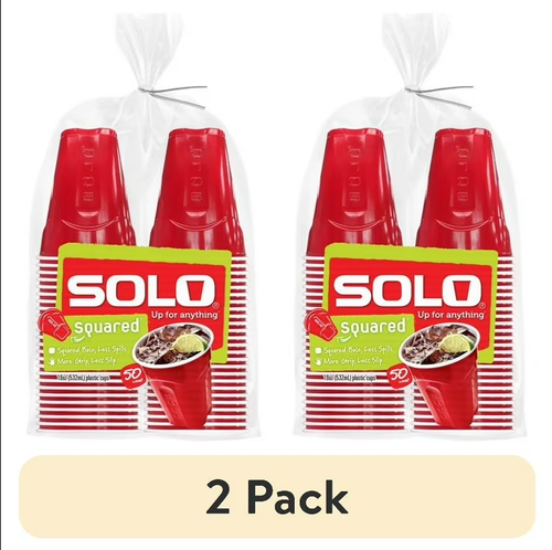 (2 pack) Red Solo Party Plastic Disposable Cups, 18 oz, 50 Count | eBay