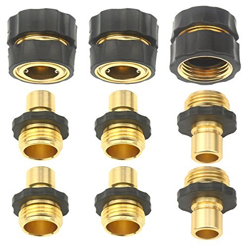 Set Of 9 Aluminum Garden Hose Quick Connector Water Hoses Quik Connect ...
