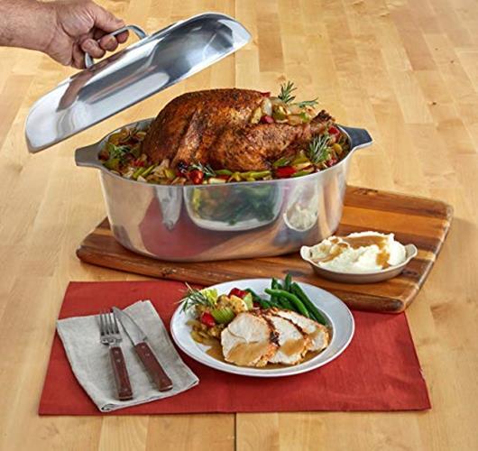 IMUSA USA Heavy Duty Cajun Oval Cast Aluminum Roaster 18", Assorted ...