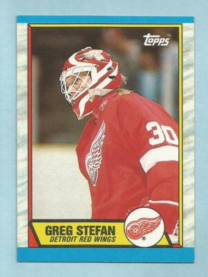 1989-90 Topps Hockey Greg Stefan #23 Goalie Detroit Red Wings PACK ...