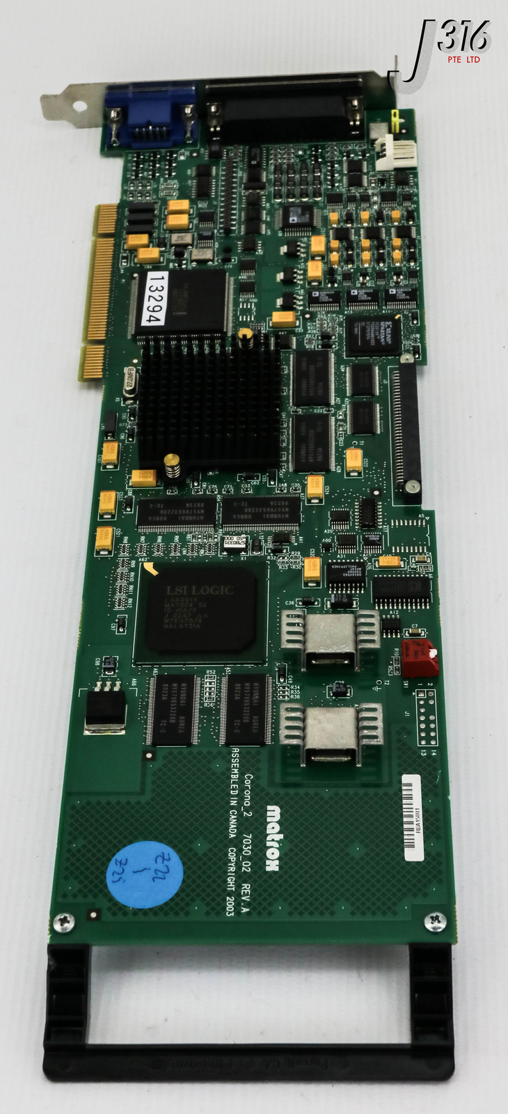 13294 MATROX PCB, FRAME GRABBER PCI BOARD, CORONA_2, P/N: 63039620193 ...