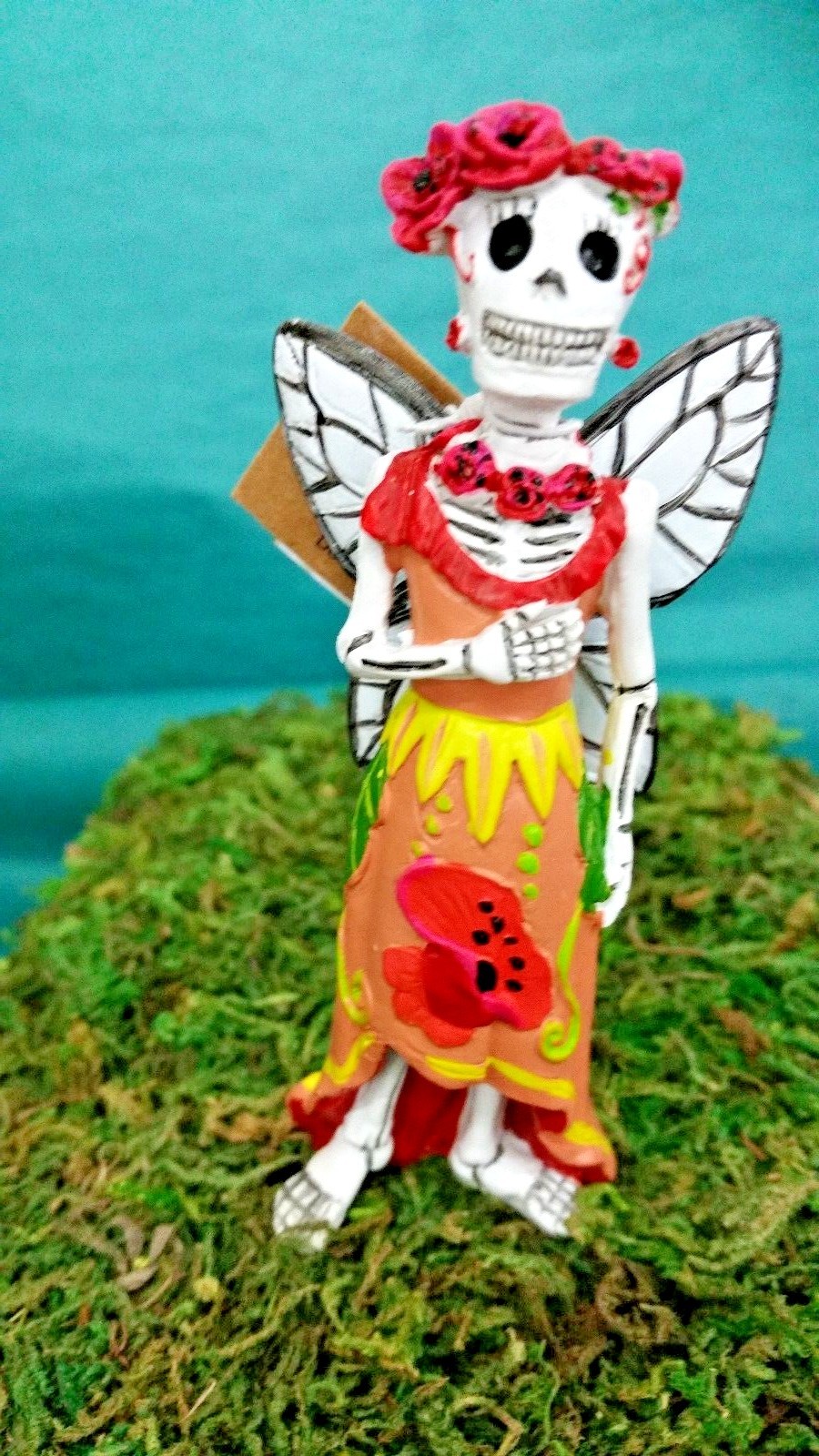 Miniature Dollhouse Fairy Garden Day of the Dead Poppy Fairy Catrina ...