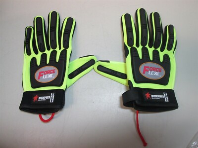 MEMPHIS GLOVE HV300M Synthetic Leather Palm Gloves Hi Vis TPR Padding ...