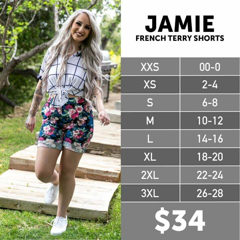 2XL JAMIE French Terry SHORTS LuLaRoe ~ GRAY MINI STRIPES~ Sizes 22-24 ...