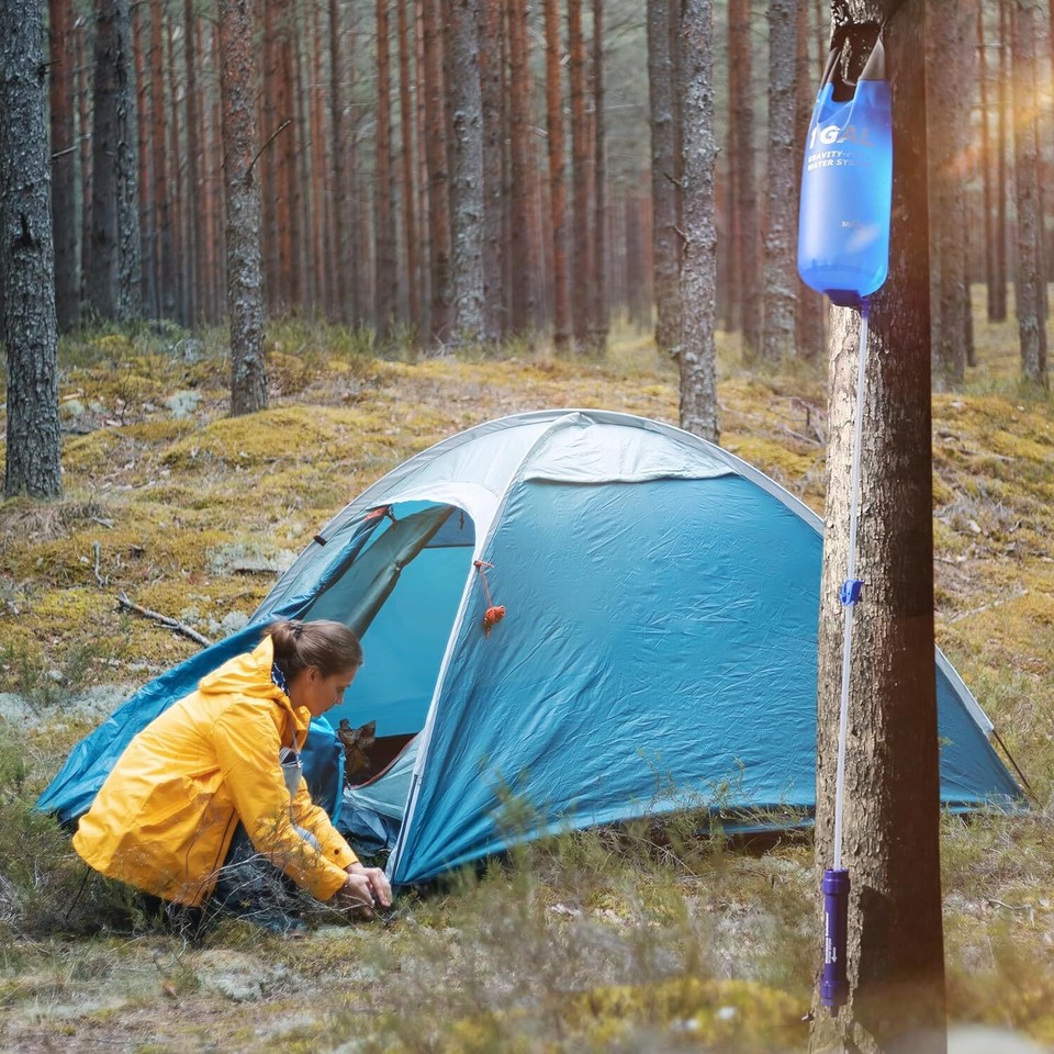Gravity Water Filter Straw with One-Gallon Gravity-Fed Bag,for Camping ...