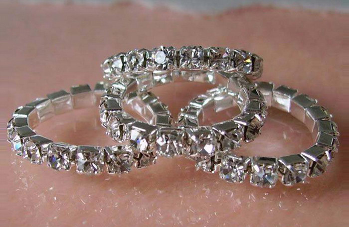 Wholesale Lots 24pcs 1 Row Stretchy Crystal Rhinestone Elastic Jewelry ...