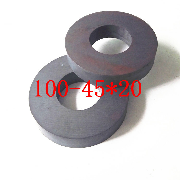Black Strong 100mmx20mm Round Disc Magnet Ferrite Y30BH Magnets Hole ...