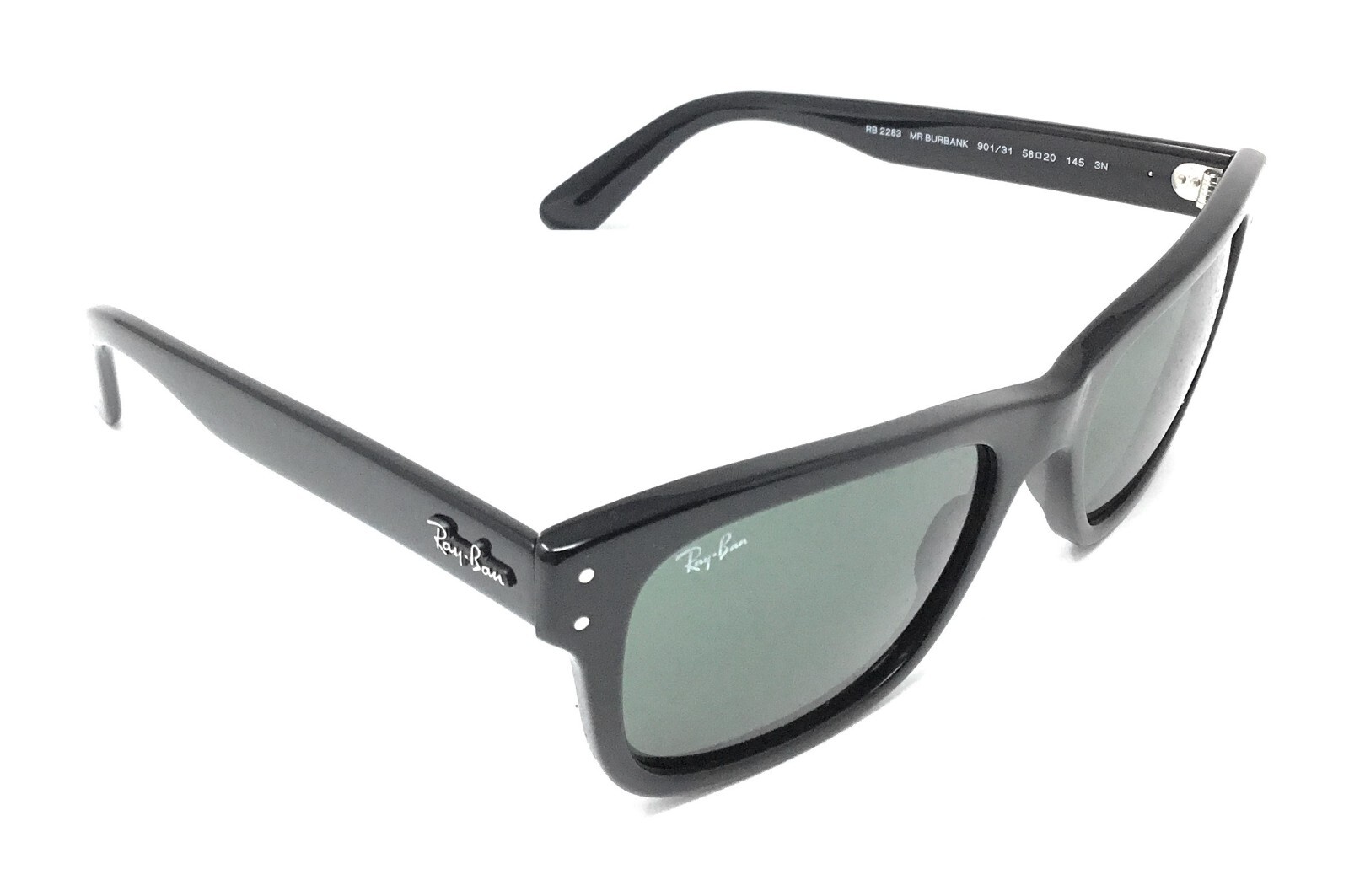 RAY-BAN BURBANK Mens G-15 Lens Black Frame Sunglasses RB2283 901/31 52 ...