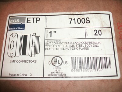 20 - ETP 7100S 1" EMT CONNECTORS GLAND COMPRESSION TYPE | eBay