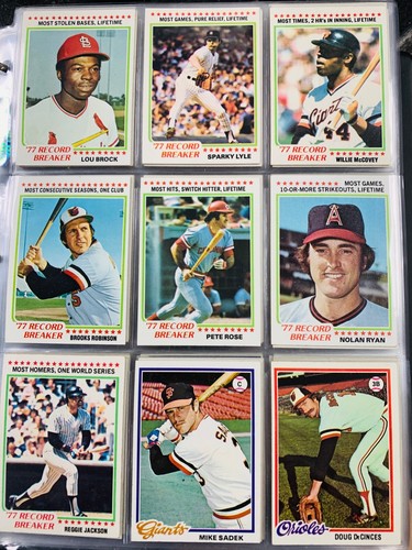 1978 TOPPS BASEBALL COMPLETE SET 726 CARDS EXMNT CONDITION MURRAY ...