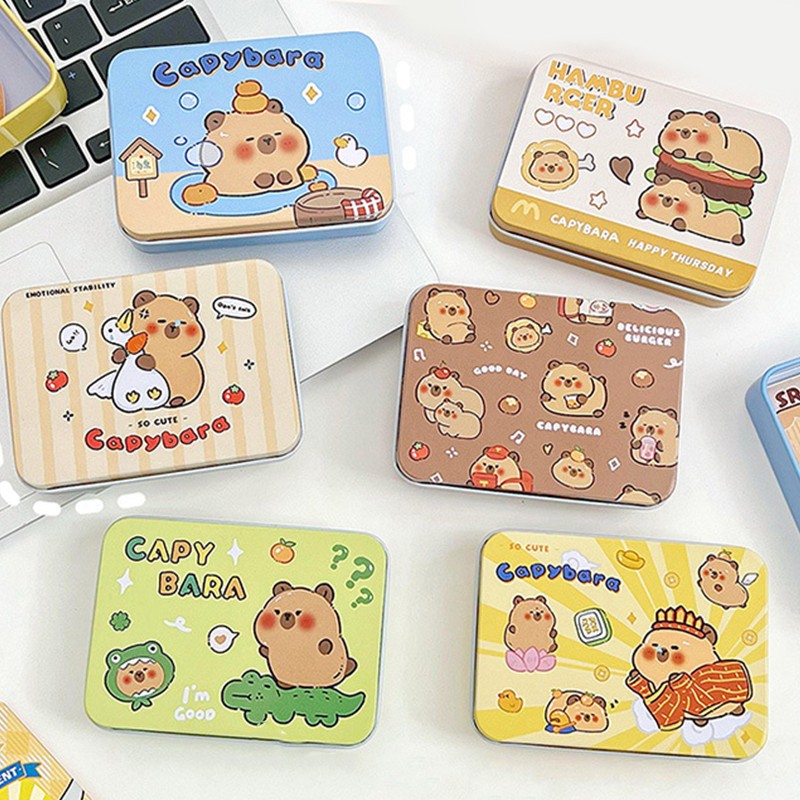 Cartoon Capybara Card Storage Box Photo Card Dustproof Box Cute Hair ...