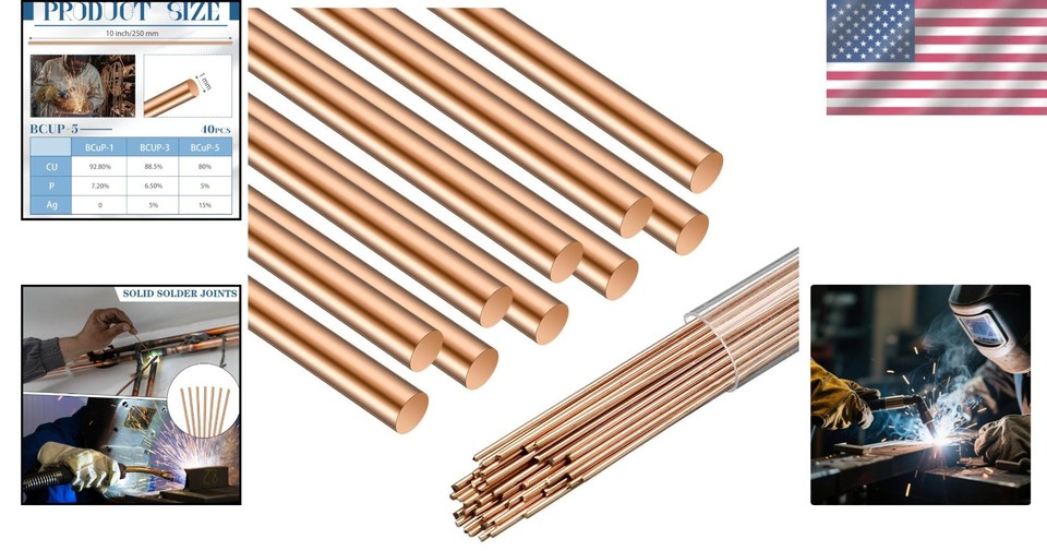 15% Silver Brazing Rods - 40 Durable Sticks for Air Conditioning ...