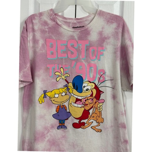 Nickelodeon Best of 90s Cartoon Characters Tie Dye T-Shirt Large | eBay