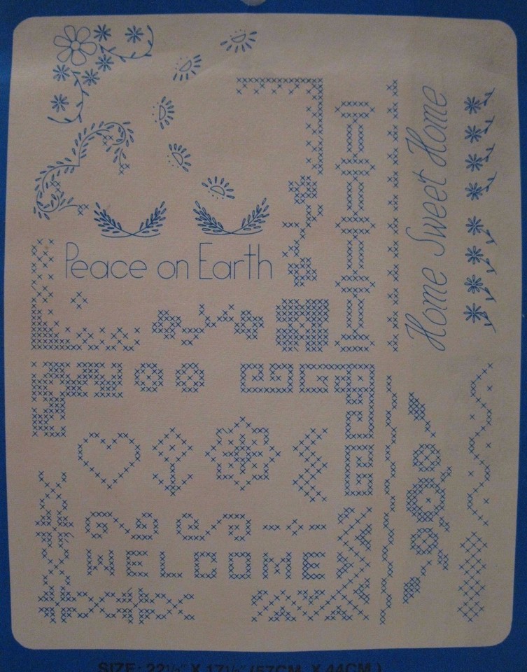 Vintage Vogart Crafts Transfer #778 Sampler Design Welcome Home Peace ...