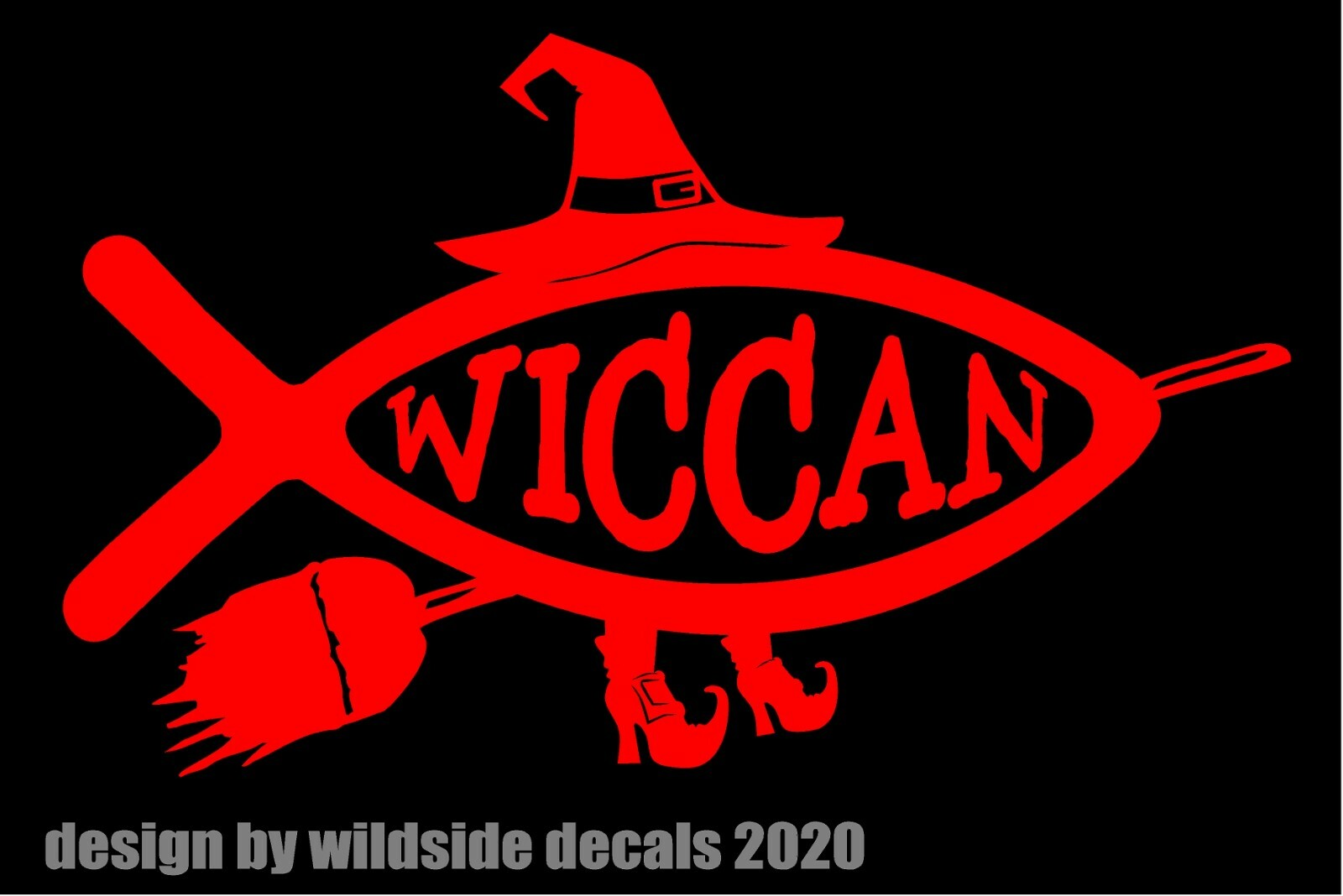 Wiccan Fish Decal Wicca Pagan Witch car vinyl altar sticker x 2 | eBay