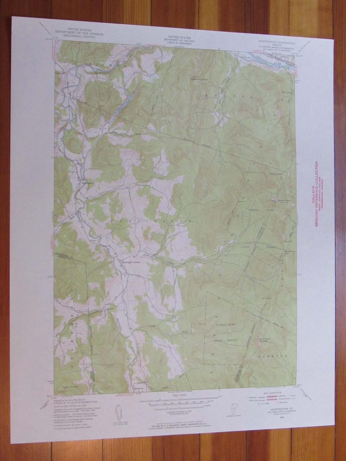 Huntington Vermont 1953 Original Vintage USGS Topo Map | eBay