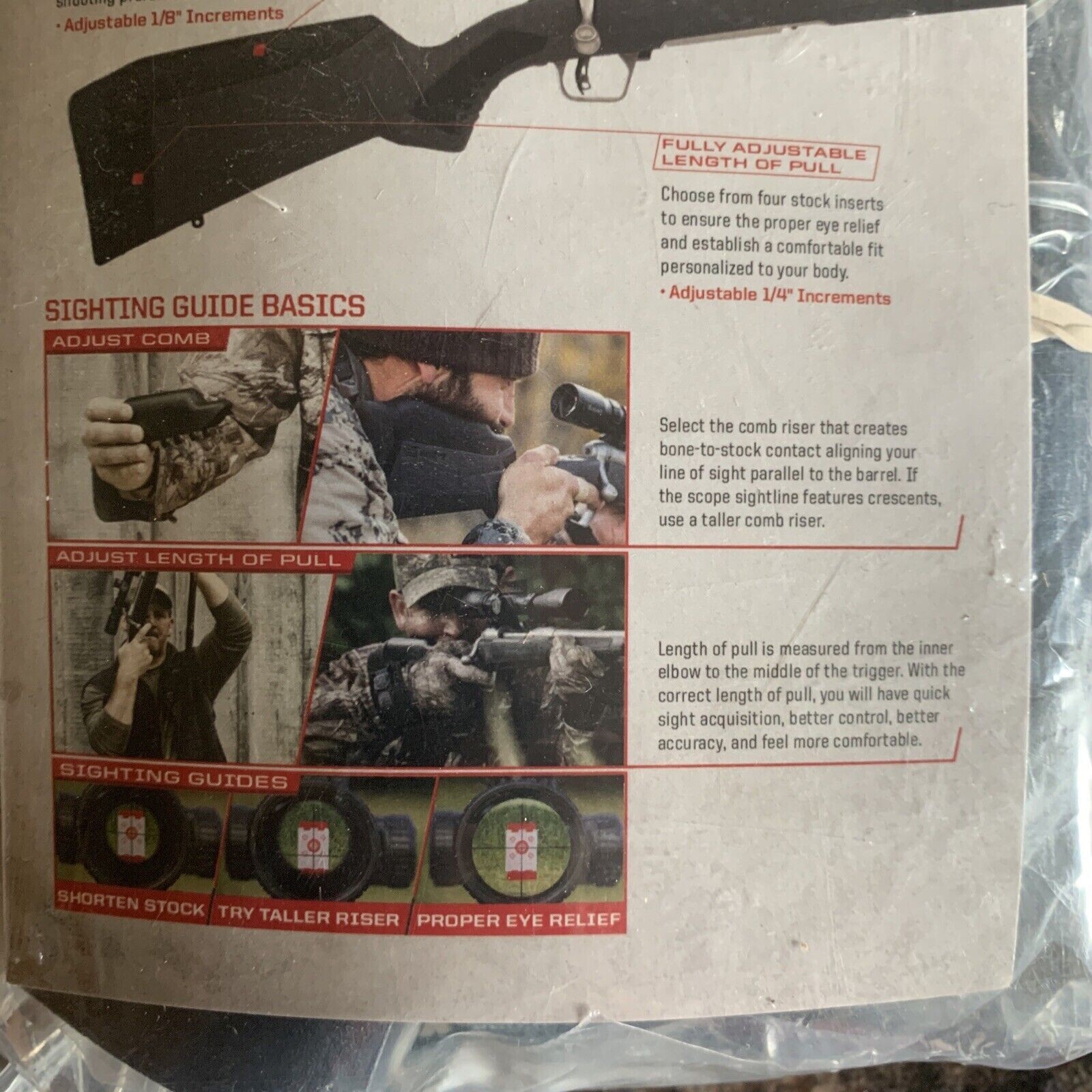 Savage Accu Fit stock length of pull comb spacer kit 112799 | eBay