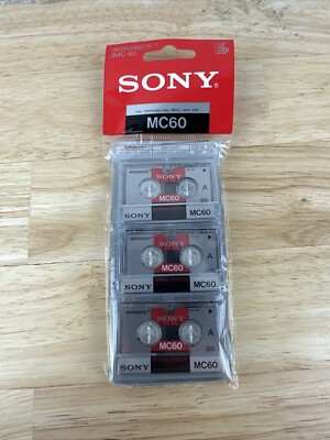 3 Pack Sony MC-60 Microcassette Blank Cassette Tape BRAND NEW !! 60 ...