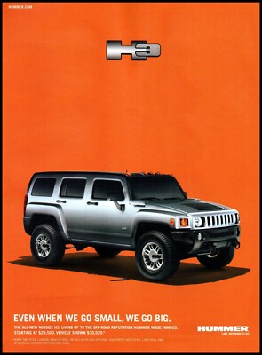 2006 Hummer H3 SUV Vintage Print Ad Silver Man Cave Wall Art Photo | eBay