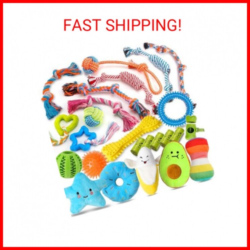 Zeaxuie 23 Pack Luxury Dog Chew Toys for Puppy, Cute Toys with Ropes ...