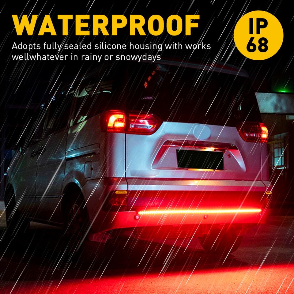 48" Truck Tailgate LED Light Bar Sequential Signal Brake Reverse Stop ...