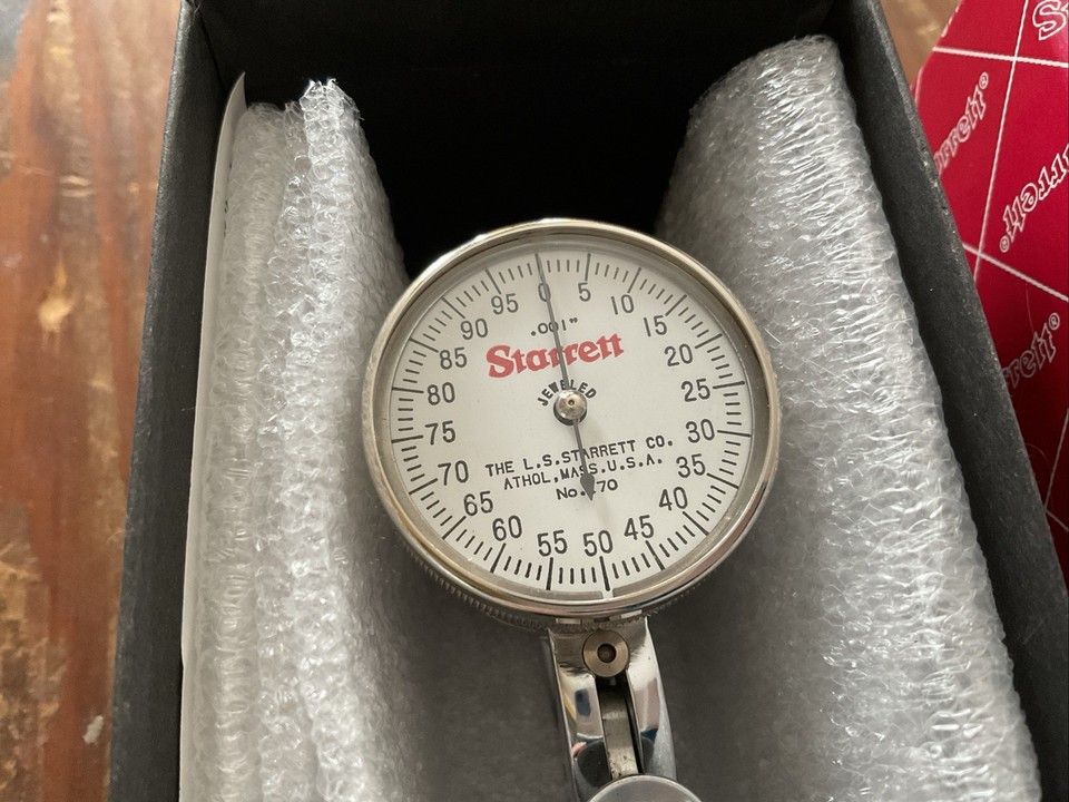 Vintage L.S. Starrett 170 Jeweled Dial Sheet Gage In Box Factory Repair ...