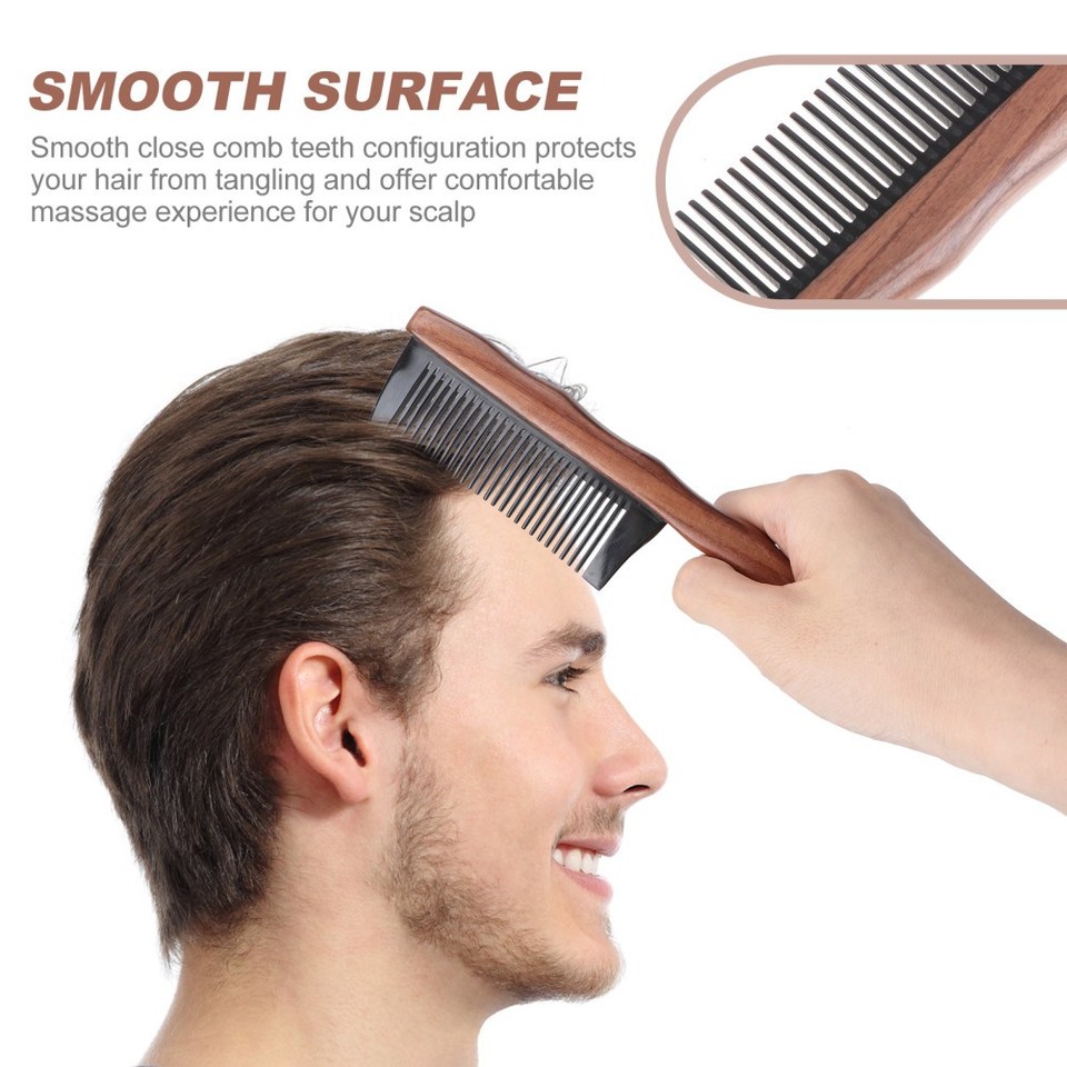 Wide Tooth Hair Comb Barber Combs for Men Golden Sandalwood Massage ...